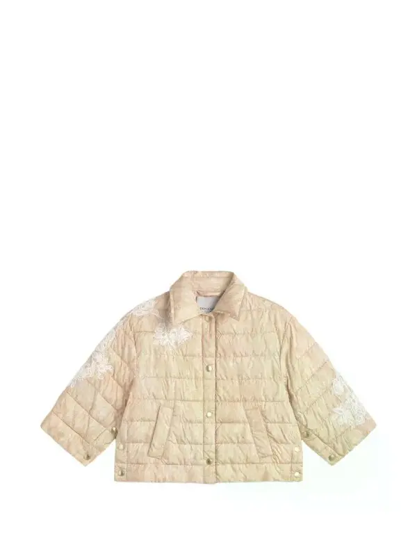 ERMANNO FIRENZE Floral-embroidered Quilted Jacket - Neutrals
