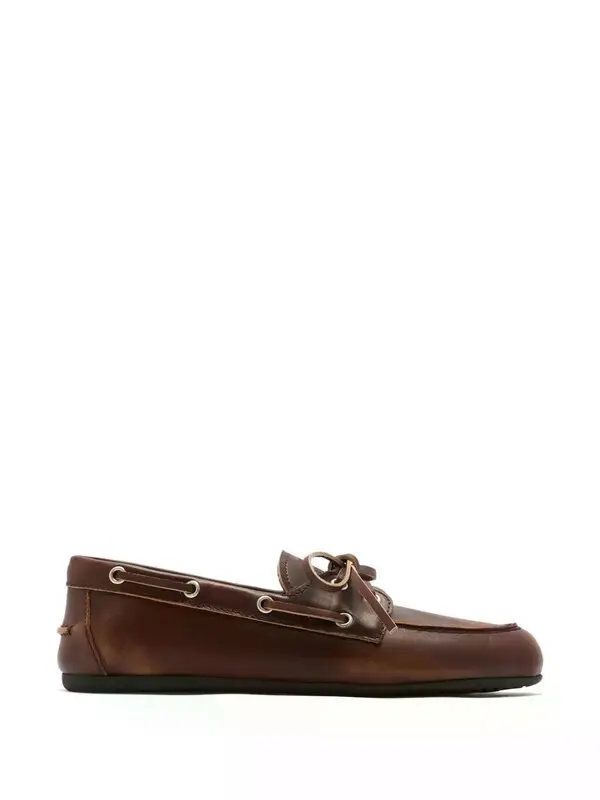 Miu Miu Lace-up Boat Shoes - Brown