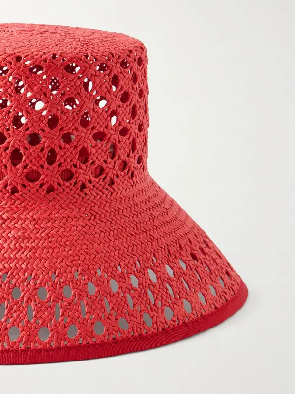 Max Mara Raffia Bucket Hat - Red
