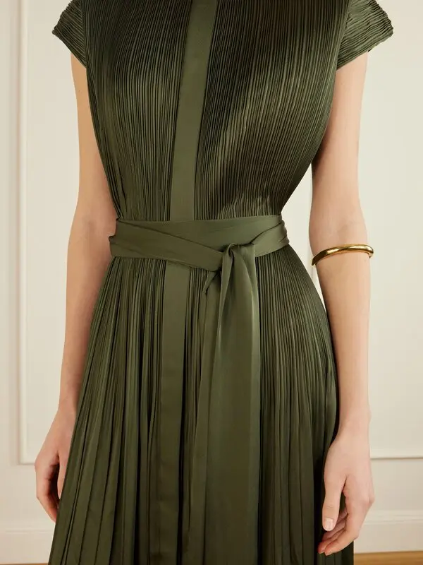 satin plisse midi dress Issey Miyake September Pliss-satin Midi Dress