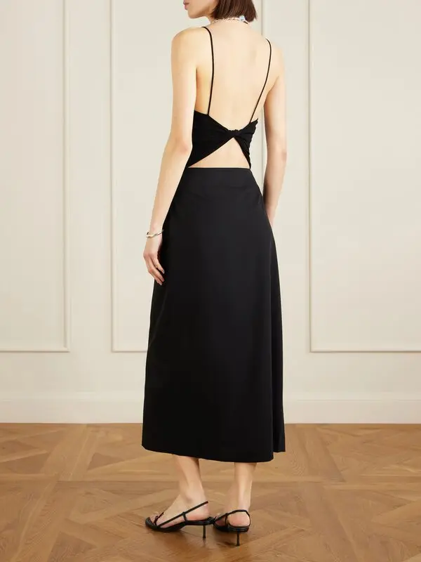 ST. AGNI Wool Midi Wrap Skirt