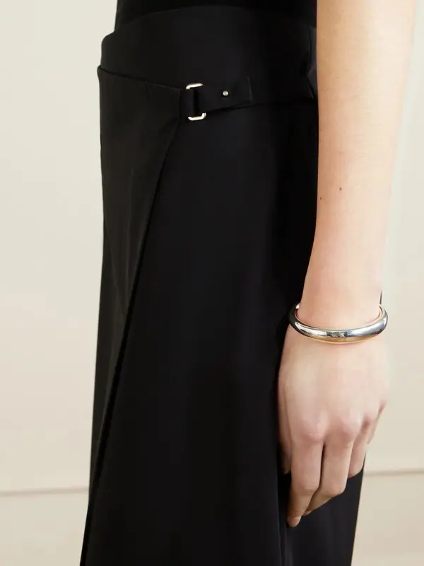 ST. AGNI Wool Midi Wrap Skirt