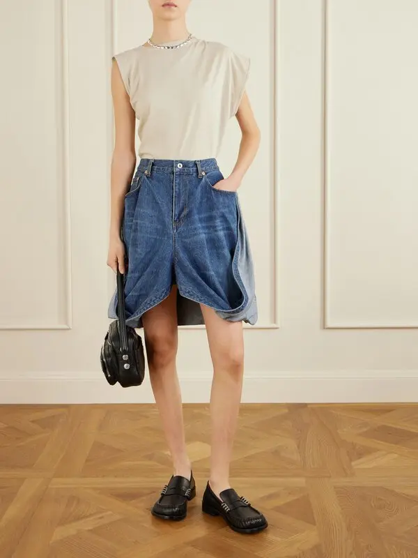 Sacai Folded Denim Skirt