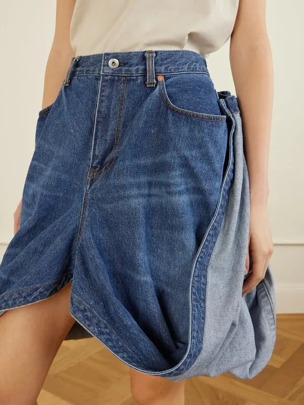 Sacai Folded Denim Skirt