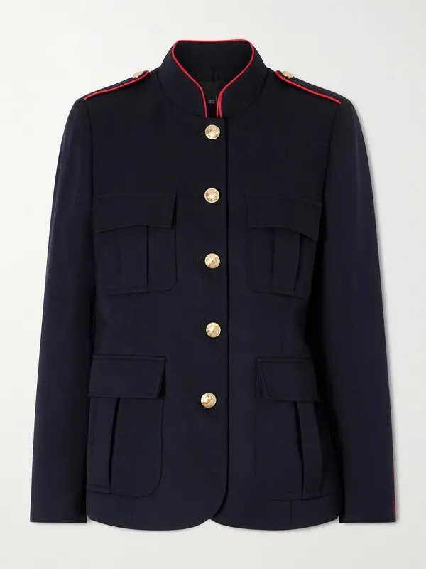 NILI LOTAN Silas Wool-gabardine Jacket - Blue