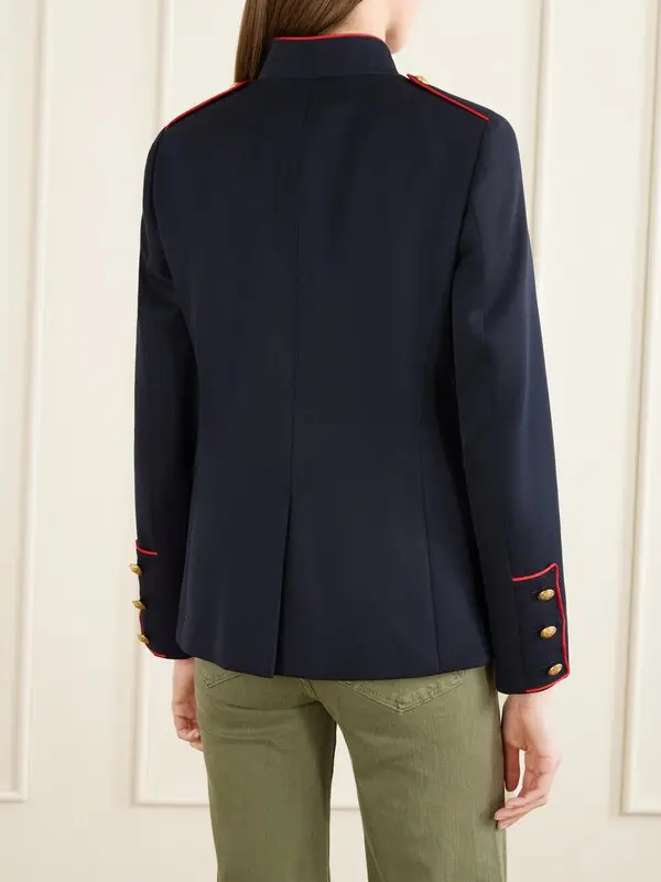 NILI LOTAN Silas Wool-gabardine Jacket - Blue