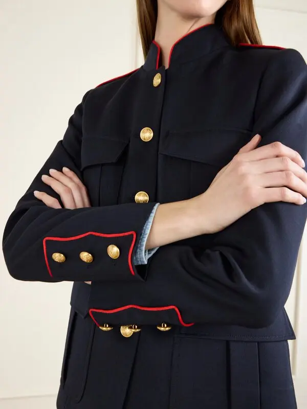 NILI LOTAN Silas Wool-gabardine Jacket - Blue