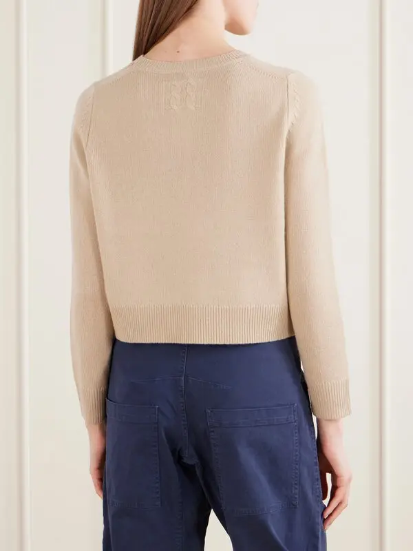 NILI LOTAN Venus Cropped Cashmere Sweater - Brown
