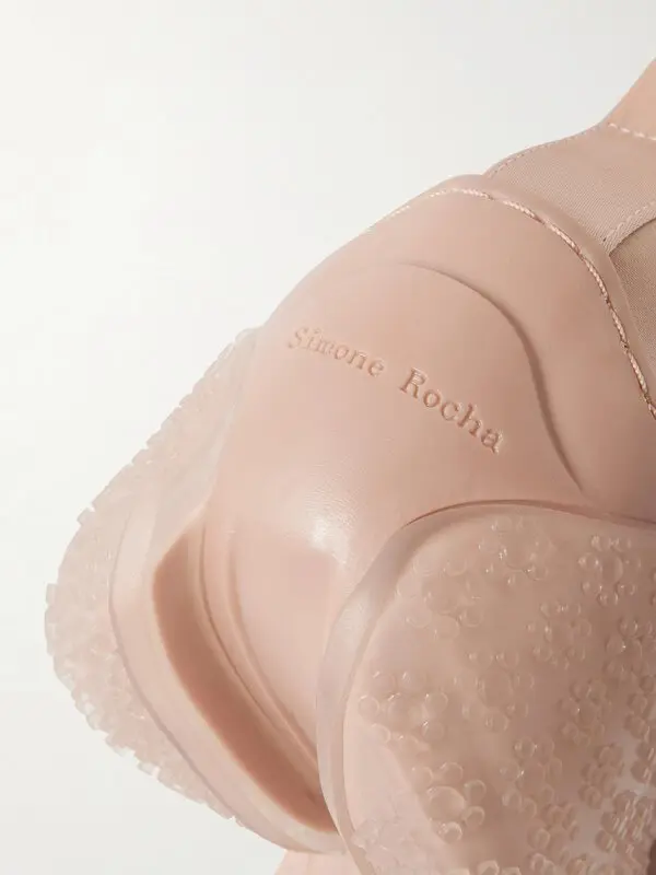 Simone Rocha Ballet Runner Crystal-embellished Satin Pumps - Pink