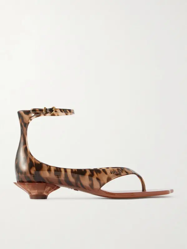 Chloé Jelly Leopard-print Rubber Sandals - Brown