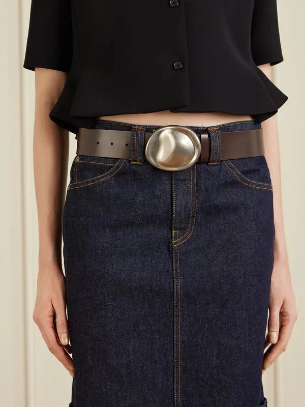 Khaite Keefe Leather Belt - Brown