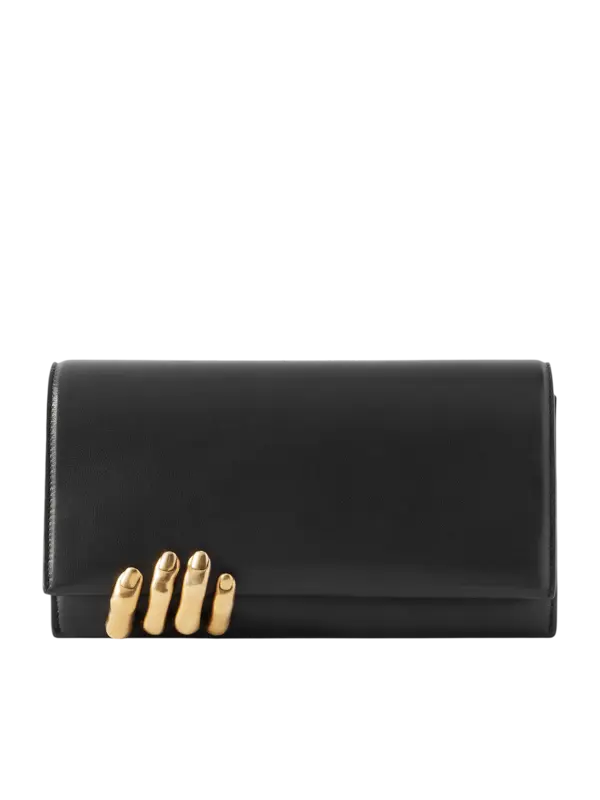 Khaite Embellished Textured-leather Clutch - Black