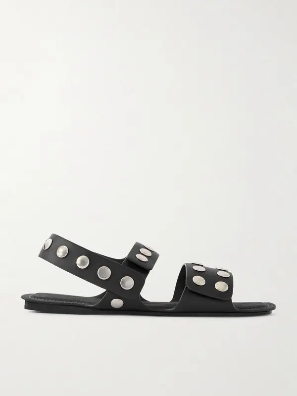 Khaite Boden Studded Leather Sandals - Black