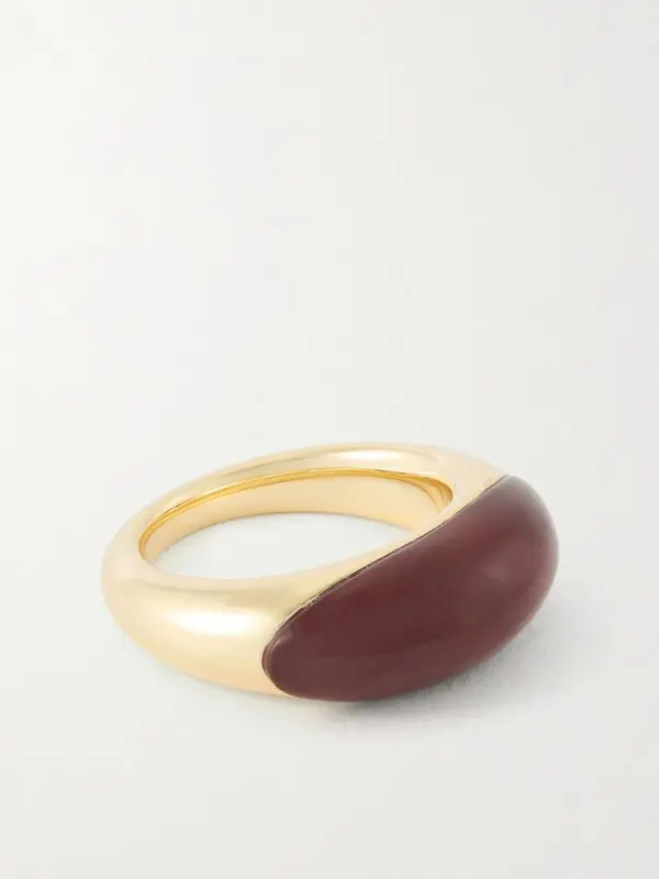 Lié Studio Beatrice Plated Silver And Jasper Ring - Gold