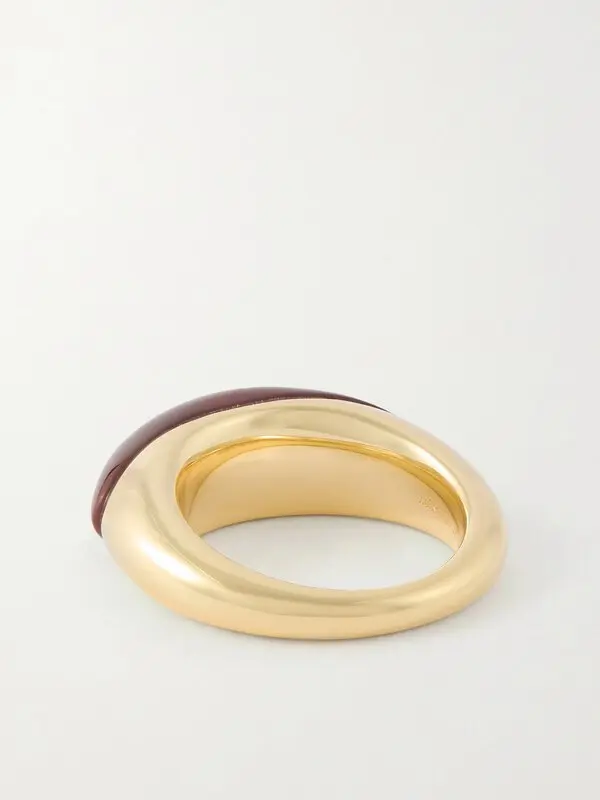 Lié Studio Beatrice Plated Silver And Jasper Ring - Gold