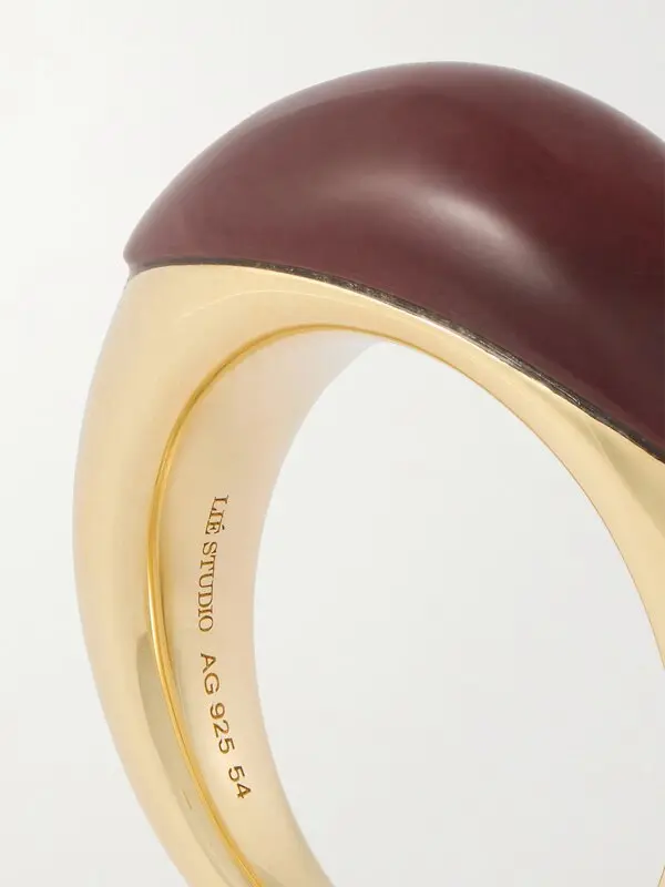 Lié Studio Beatrice Plated Silver And Jasper Ring - Gold