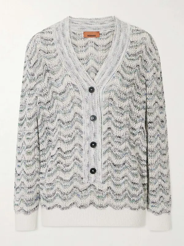 Missoni Striped Crochet-knit Sweater - White