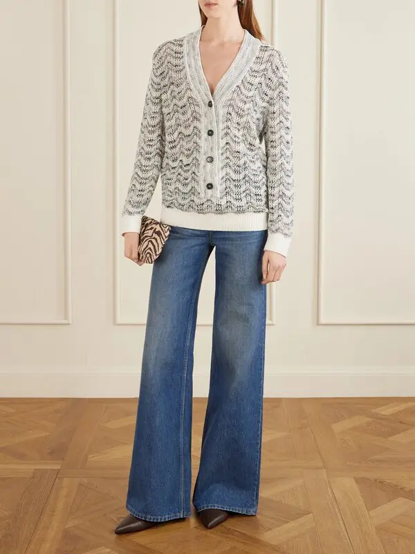 Missoni Striped Crochet-knit Sweater - White