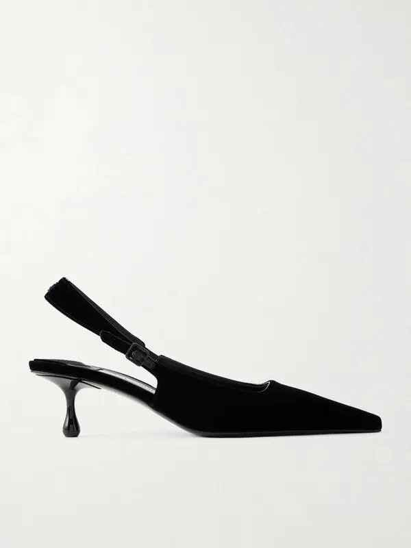 JIMMY CHOO Amel 50 Velvet Slingback Pumps