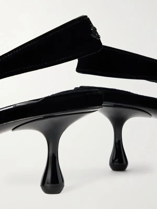 JIMMY CHOO Amel 50 Velvet Slingback Pumps