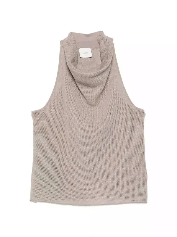 ALYSI Cowl-neck Knit Top - Grey
