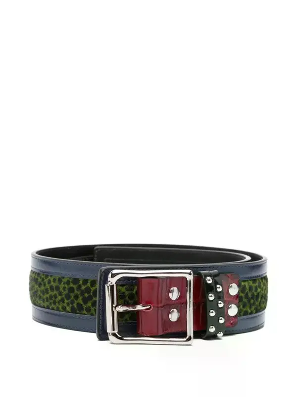 CHOPOVA LOWENA Studded Printed Belt - Green