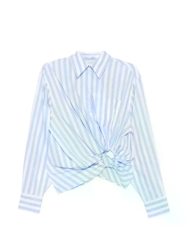 Sportmax Striped Twist-detail Shirt - Blue