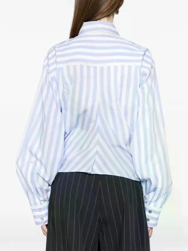 Sportmax Striped Twist-detail Shirt - Blue