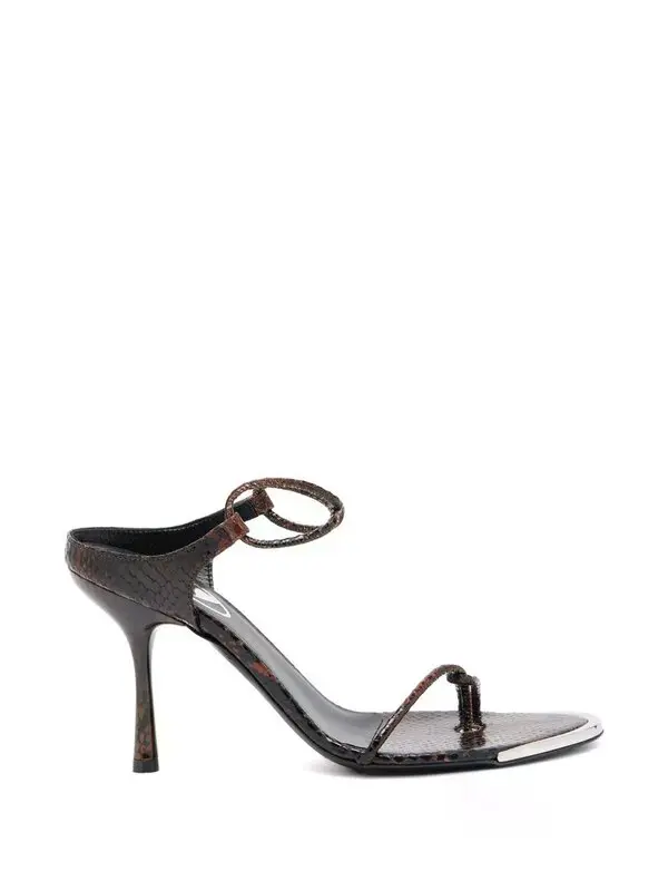 DIESEL® D-diam's Thin Cord Sandals In Croc-effect Leather