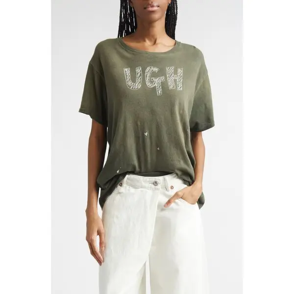 R13 Graphic Cotton & Cashmere T-shirt - Black