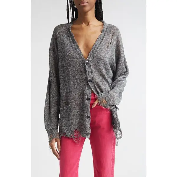 R13 Ripped Linen Cardigan