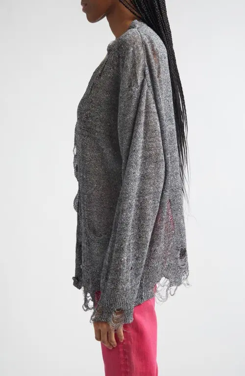 R13 Ripped Linen Cardigan