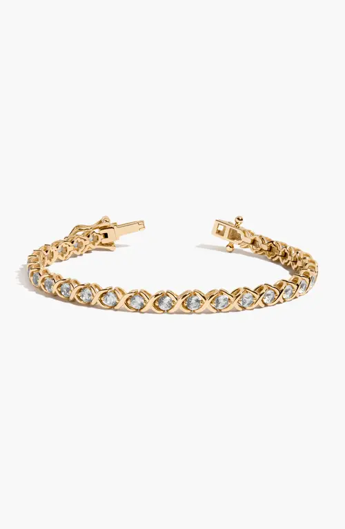 AURATE Estate Lab-grown White Sapphire Tennis Bracelet - Yellow Gold Vermeil