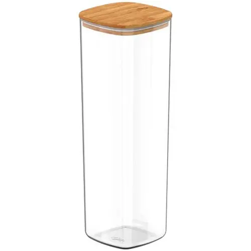 OU Stackable Airtight Food Storage Container With Wood Lid