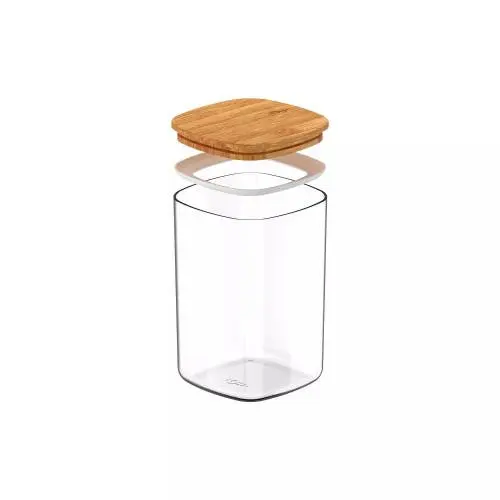 OU Stackable Airtight Food Storage Container With Wood Lid