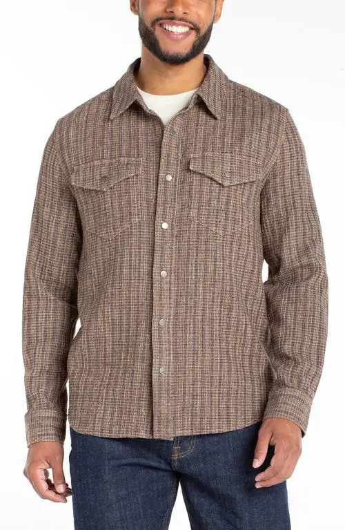 LIVERPOOL Stripe Cotton & Linen Overshirt