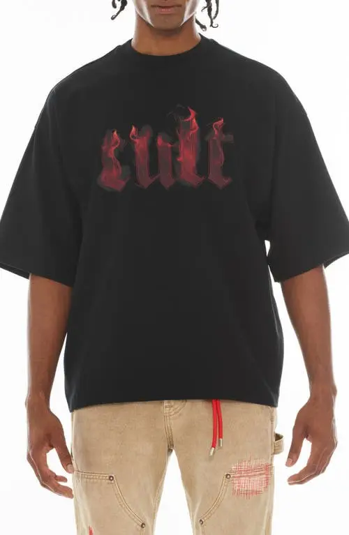 CULT OF INDIVIDUALITY Fire Oversize Graphic T-shirt