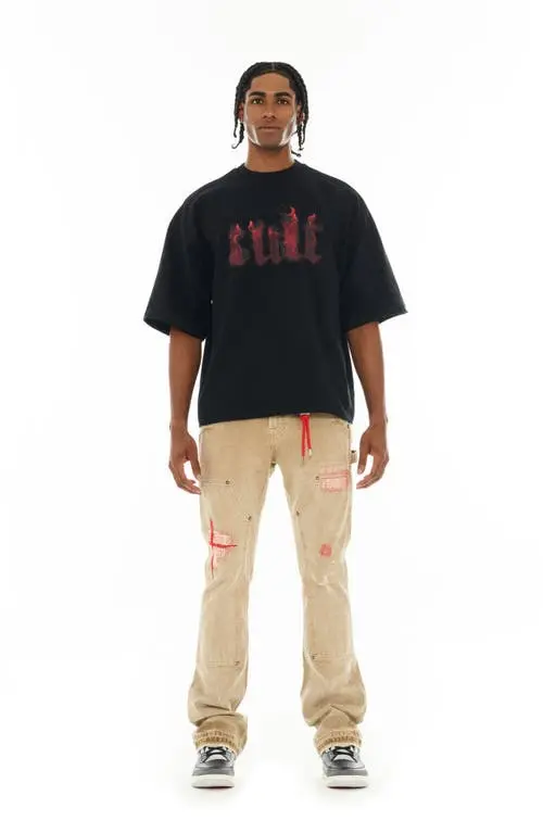 CULT OF INDIVIDUALITY Fire Oversize Graphic T-shirt