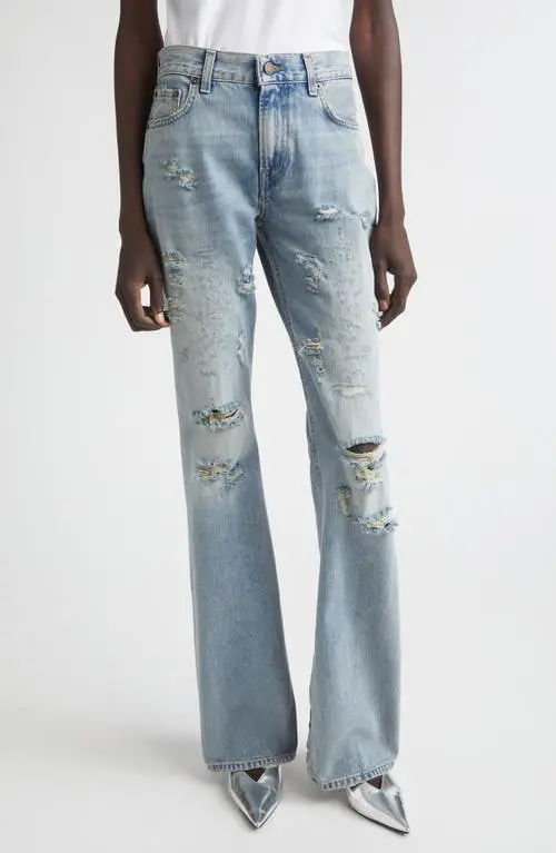 HAIKURE Flora Distressed Flared Jeans