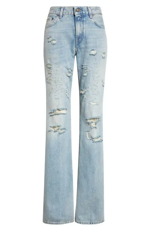 HAIKURE Flora Distressed Flared Jeans