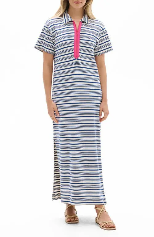 HATLEY Striped Cotton Blend Shirt Dress - Whisper White