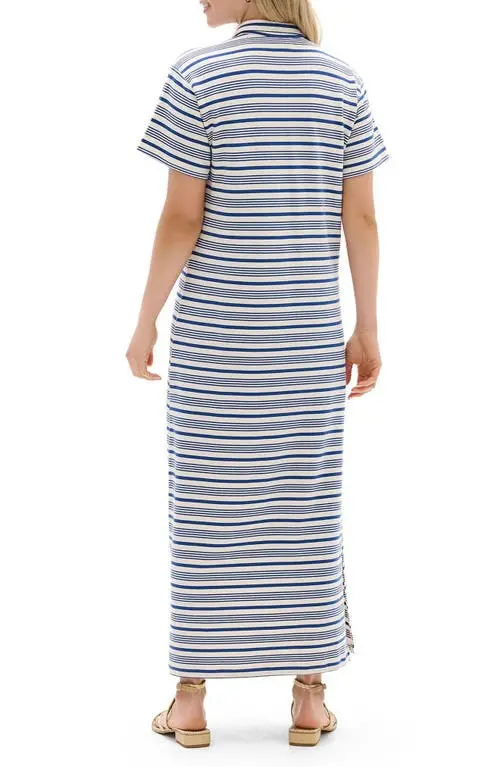 HATLEY Striped Cotton Blend Shirt Dress - Whisper White