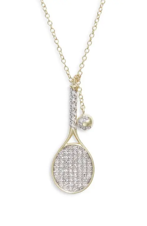 Meira T Diamond Tennis Racket Pendant Necklace - Yellow