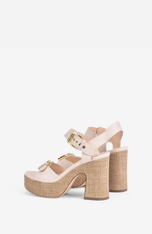 Agl Sista Buckles Platform Sandal - Milky