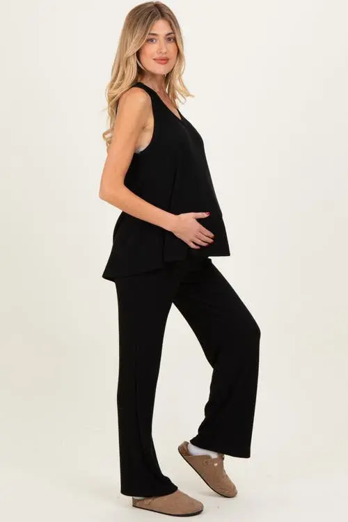 PINKBLUSH Rib Knit Tank And Pant Set