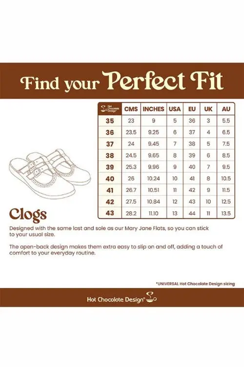 HOT CHOCOLATE DESIGN Mary Jane Clogs With Buckle Straps And Perforated Detailing