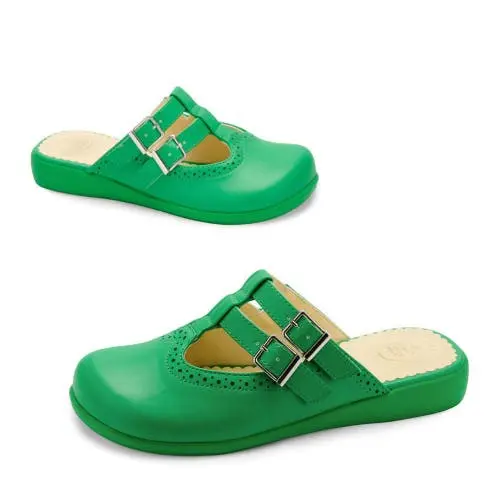 HOT CHOCOLATE DESIGN Mary Jane Clogs With Buckle Straps And Perforated Detailing
