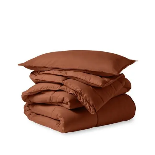 BARE HOME All-season Down Alternative Comforter Set - Terracotta