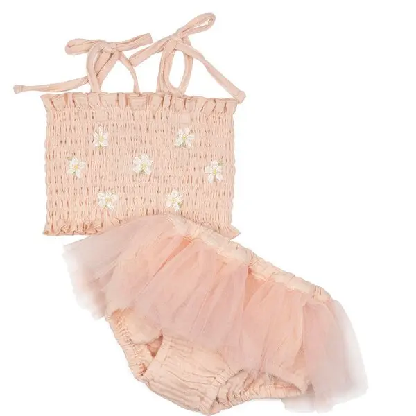 WILD WAWA Daisies Tutu Set - Melon Pink