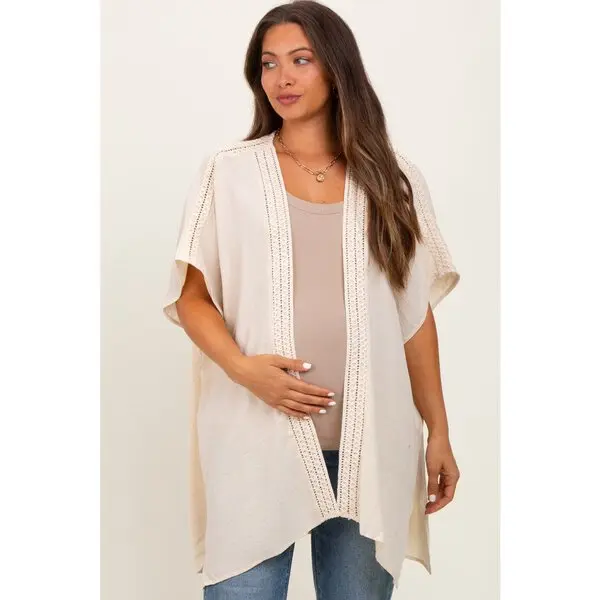 PINKBLUSH Crochet Trim Cover Up - Cream